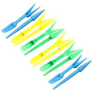 6 sets planting seedlings dibber widger garden tool plastic garden widger seedling dibber and widger seed widger seedlings dibber sowing digging tool transplanting planting tool, multicolor