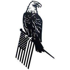 freedom eagle decoration – garden metal bald eagle yard art bald eagle patriotic 4th of july wall sculpture for garden yard patio backyard tree