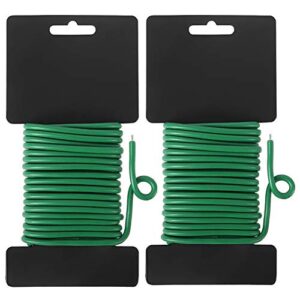 shintop reusable 5mm garden plant twist tie, 2pcs heavy duty soft wire tie for tomato plants, climbing roses and vines organizing (green, 32.8 feet)