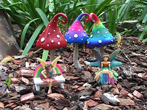 Magical Miniature Garden 7" Mushroom Collection (3 Pack) - 3 Fairy Garden Beautiful Miniature Mushrooms Included. A Gnome - Fairy Garden Accessory