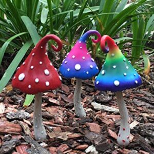 Magical Miniature Garden 7" Mushroom Collection (3 Pack) - 3 Fairy Garden Beautiful Miniature Mushrooms Included. A Gnome - Fairy Garden Accessory