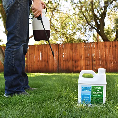 Superior Nitrogen & Potash 15-0-15 NPK- Lawn Food Quality Liquid Fertilizer - Concentrated - Any Grass Type- Simple Lawn Solutions Green, Growth - Lawn and Garden Rates - Phosphorus-Free (1 Quart)