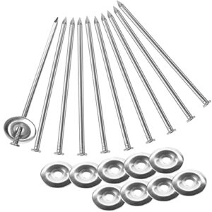 10 sets patio rug stakes 6 inches outdoor rug stakes stainless steel rv mat stakes rug spikes patio ground stakes for garden camp rug outside mat carpet tent