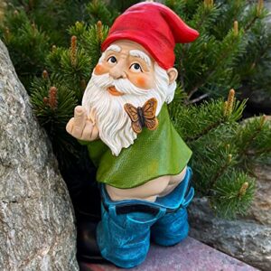 Mood Lab Garden Gnome - Pants Down Gnome - 9.3 Inch Tall Statue Lawn Garden Figurine - for Outdoor or House Decor