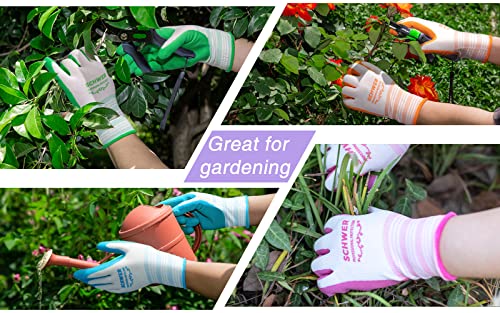 Schwer 16 Pairs Gardening Gloves for Women Breathable Work Gloves Garden Gloves with Powerful Grip, Universal Size M fits Most, Suitable for Multi-purposes