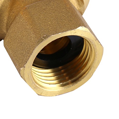 Yosoo 2 Way Brass Double Tap Adapter Garden Hose Connector Splitter G1/2 inch Outside Garden Irrigation Tap Adaptor and Hose Dual Faucet Connector