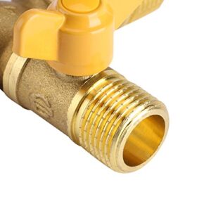 Yosoo 2 Way Brass Double Tap Adapter Garden Hose Connector Splitter G1/2 inch Outside Garden Irrigation Tap Adaptor and Hose Dual Faucet Connector