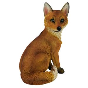 design toscano ql56241 woodie the woodland fox garden animal statue, 14 inch