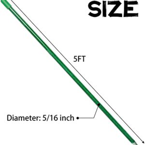 ZJIA 5 Ft Garden Stakes Fiberglass Plant Stakes Sturdy Tomato Stakes, Pack of 20