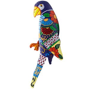 zcaukya wall decor hanging for indoor outdoor home bedroom office garden (parrot blue)