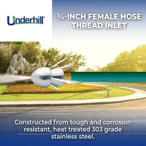 Underhill Drain Blaster Hose Cleaner Nozzle, Sewer Jetter, Washer, High Pressure Hose Attachment Tip, 70 PSI, 3/4-Inch Female Hose Thread Inlet, DN-75