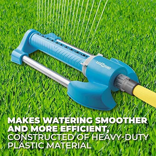 Brizer Oscillating Lawn Sprinkler, Waters 3,000 ft. of Lawn Care, Water Hose for Grass, Sprinkler for Yard, Sprinklers Oscillating, Garden Hose Nozzle, Water Sprinkler for Lawns (Teal)