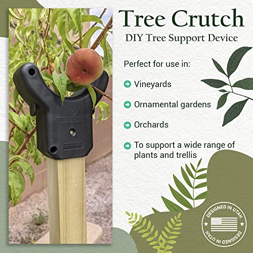 Kalinar Tree Crutch - DIY Tree Support Device - Save Fruit Tree Branches from Breaking Under Heavy Fruit, fits on Standard 2x2 Lumber, T-bar, Bamboo Garden Stakes, Broom Pole, and More (1-Pack)