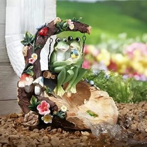 outdoor statue for gutter downspout extension decoration, frog couple garden statue & sculpture gutter downspout extender guardian accessory, patio, yard, lawn ornament splash block decorative.