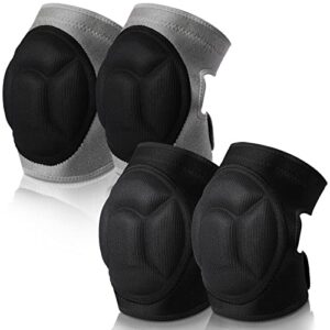 Berlune 2 Pairs Knee Pads for Gardening Cleaning Knee Pads Knee Pads for Men Construction Work Kneepads with Thick Foam, Anti Slip Collision Avoidance Kneepads for Garden Construction Flooring