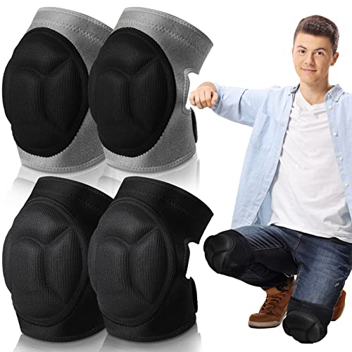 Berlune 2 Pairs Knee Pads for Gardening Cleaning Knee Pads Knee Pads for Men Construction Work Kneepads with Thick Foam, Anti Slip Collision Avoidance Kneepads for Garden Construction Flooring