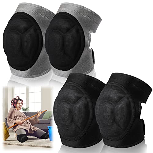 Berlune 2 Pairs Knee Pads for Gardening Cleaning Knee Pads Knee Pads for Men Construction Work Kneepads with Thick Foam, Anti Slip Collision Avoidance Kneepads for Garden Construction Flooring