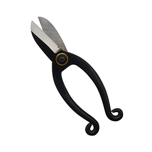 AssemHome Slim Bonsai Scissors Indoor Floral Arranging Gardening Tools Pruning Shears Springsteels Black 6.5 Inch for Hand Trimming of Flowers Plants