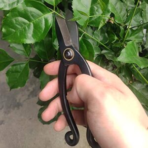 AssemHome Slim Bonsai Scissors Indoor Floral Arranging Gardening Tools Pruning Shears Springsteels Black 6.5 Inch for Hand Trimming of Flowers Plants