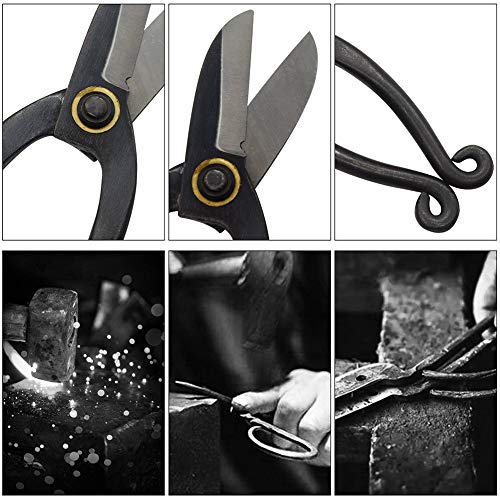 AssemHome Slim Bonsai Scissors Indoor Floral Arranging Gardening Tools Pruning Shears Springsteels Black 6.5 Inch for Hand Trimming of Flowers Plants