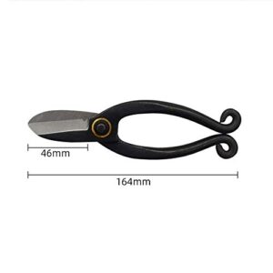 AssemHome Slim Bonsai Scissors Indoor Floral Arranging Gardening Tools Pruning Shears Springsteels Black 6.5 Inch for Hand Trimming of Flowers Plants