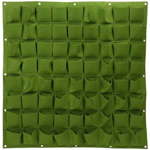 72 pocket vertical wall garden planter,wall hanging planting bags for garden indoor outdoor (green)