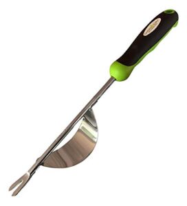 garden guru dandelion weeder tool with ergonomic handle & fulcrum – stainless steel weed puller for planting, weeding, flower and vegetable care in lawn garden yard | rust resistant