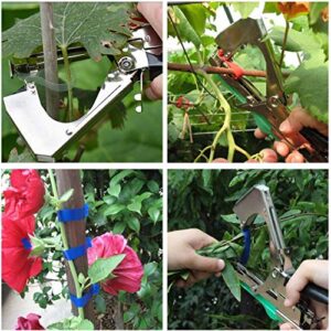 Plant Tying Machine, Plant Tying Gardening Tape Tool with 10 Rolls of Tapes and a Box of Staple for Vegetable, Grape, Tomato, Cucumber, and Flower