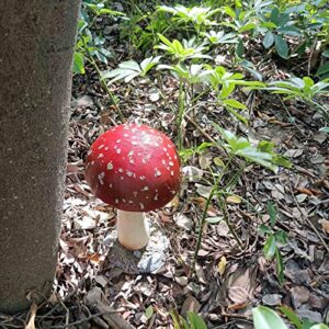 ORIGARDEN Mushroom Decor Outdoor Garden Statue - Garden Gnome's Favorite Garden Decoration Patio Decor (11.8", Red)