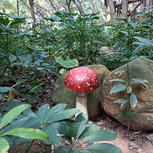 ORIGARDEN Mushroom Decor Outdoor Garden Statue - Garden Gnome's Favorite Garden Decoration Patio Decor (11.8", Red)