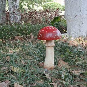 ORIGARDEN Mushroom Decor Outdoor Garden Statue - Garden Gnome's Favorite Garden Decoration Patio Decor (11.8", Red)