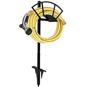 garden hose holder freestanding, water hose holder, hose hanger heavy duty garden hose reel hose rack, hose storage hose stand decorative hose organizer for for garden, lawn,yard, black