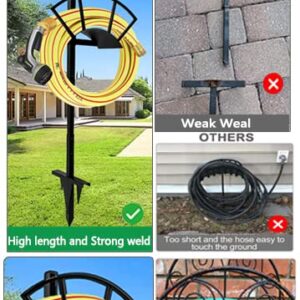 Garden Hose Holder Freestanding, Water Hose Holder, Hose Hanger Heavy Duty Garden Hose Reel Hose Rack, Hose Storage Hose Stand Decorative Hose Organizer for for Garden, Lawn,Yard, Black