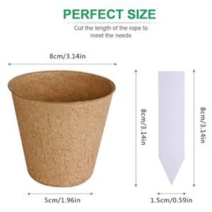 ANGTUO 102 Pcs Peat Pots for Seedlings 3.14 Inch Seed Starter Pots 100% Eco-Friendly Biodegradable Plants Pots with Drainage Holes and 20 Plant Labels