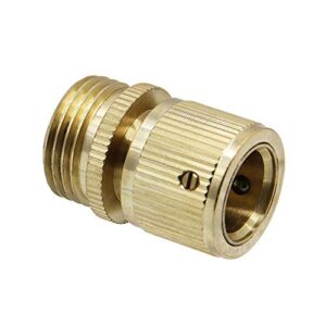 Twinkle Star 3/4 Inches Brass Garden Hose Connector Easy Connect Fitting Male and Female Set (4 Sets of Male & Female Connector)