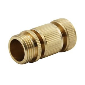 Twinkle Star 3/4 Inches Brass Garden Hose Connector Easy Connect Fitting Male and Female Set (4 Sets of Male & Female Connector)