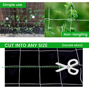 HOMEANING 5 x 15ft,1 Pack White Garden Trellis Netting,Heavy-Duty Polyester Grow Net, Plant Netting for Climbing Plants Outdoor,Vegetables, Fruits, and Flowers