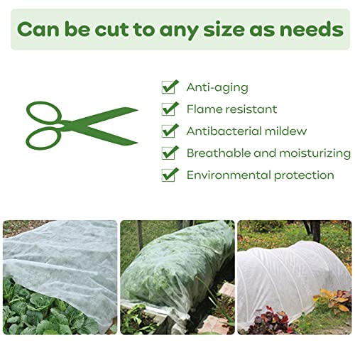 Garden Netting Insect Pest Barrier Bird Netting for Garden Protection 5*50ft Reusable Floating Row Cover for Vegetables Fruit Plant Covers Freeze Protection