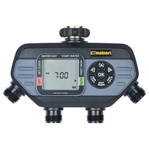 melnor 73280 digital water electronic hose timer, 4 zone, black/gray