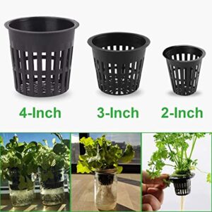 GROWNEER 100 Packs 2 Inch Garden Slotted Mesh Net Cups, Heavy Duty Net Pots with 50Pcs Plant Labels, Wide Lip Bucket Basket for Hydroponics