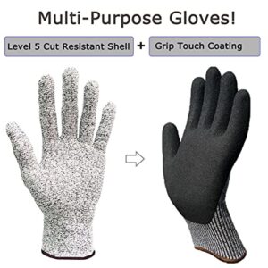 PROGANDA 2 Pairs Grip Cut Resistant Gardening Gloves Level 5 Protection for Outdoor DIY Garden Fishing Car Multipurpose