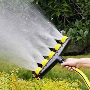 garden hose nozzle multi-head spraying hose attachmen sprayer watering pipe adjustable porous nozzles 5 head(1-1.2 in),watering vegetable garden lawn farm sprinkler spray fitting car pet washing tool