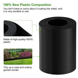 Doniks 12 Gauge 60 Feet Grass Weed Barrier Landscape Edging 10 inch Depth Flexible Border Roll Lawn Landscape Garden Edging for Backyard Driveway Path Sidewalk