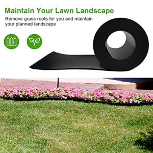 Doniks 12 Gauge 60 Feet Grass Weed Barrier Landscape Edging 10 inch Depth Flexible Border Roll Lawn Landscape Garden Edging for Backyard Driveway Path Sidewalk