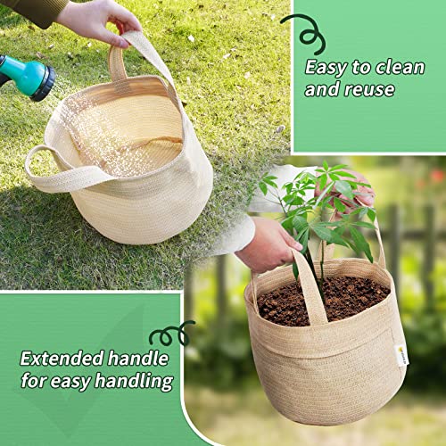 Artpuch Grow Bags 2 Pack 2 Gallon, Desert Sand Heavy Duty Fabric Pot with Handle HDPE Reusable Garden Plant Pots for Indoor/Outdoor