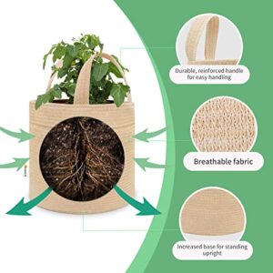 Artpuch Grow Bags 2 Pack 2 Gallon, Desert Sand Heavy Duty Fabric Pot with Handle HDPE Reusable Garden Plant Pots for Indoor/Outdoor