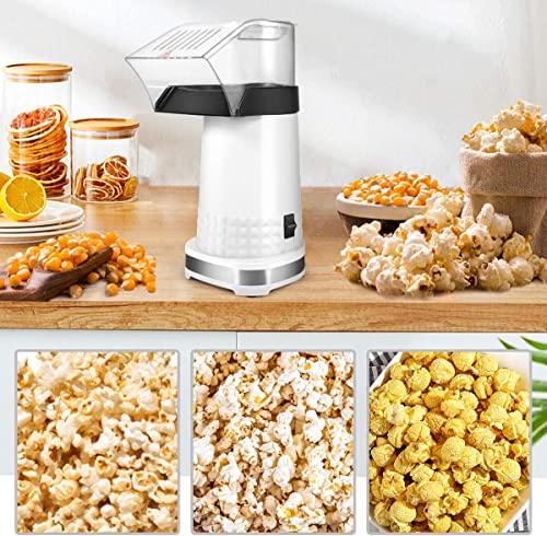 2 Minutes Fast Making Hot Air Popcorn Popper with Measuring Cup1200w Etl Certified, Mini Popcorn Machine BPA Free, No Oil, Diy Flavors, 98% Super High Explosion Rate Air Popper Popcorn Maker for Home, Family Christmas Gifts