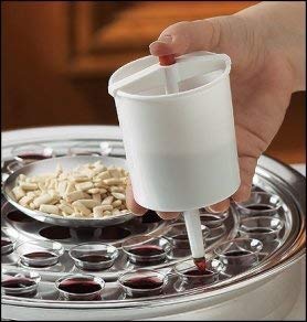 White Plastic Push Button Communion Cup Filler Church Supplies, Fills Up to 25 Cups