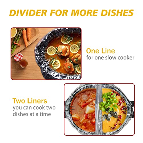 Slow Cooker Liners (30 Liners), 13" × 21" Crock Pot Liners Fit 3-8 Quarts, Disposable Cooking Bags Suitable for Oval & Round Pot, BPA Free,30 count