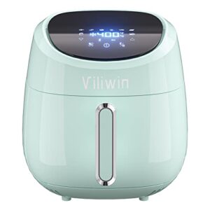 viliwin air fryer 4.5 qt digital air fryer cooker 8 preset menus airfryer hot air fryer with auto shut off 30 minute timer adjustable temperature control nonstick tray 1400w air fryer blue